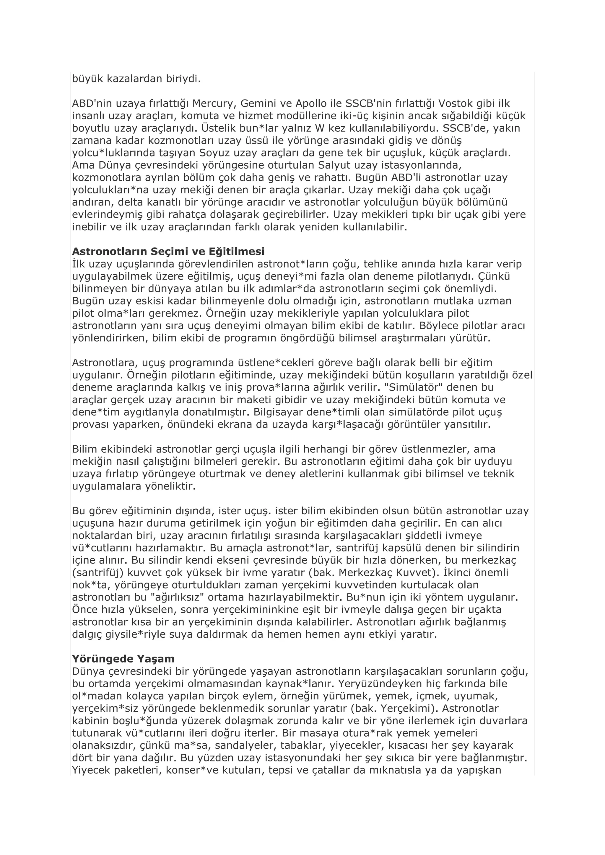 Astronot nedir | DOCX