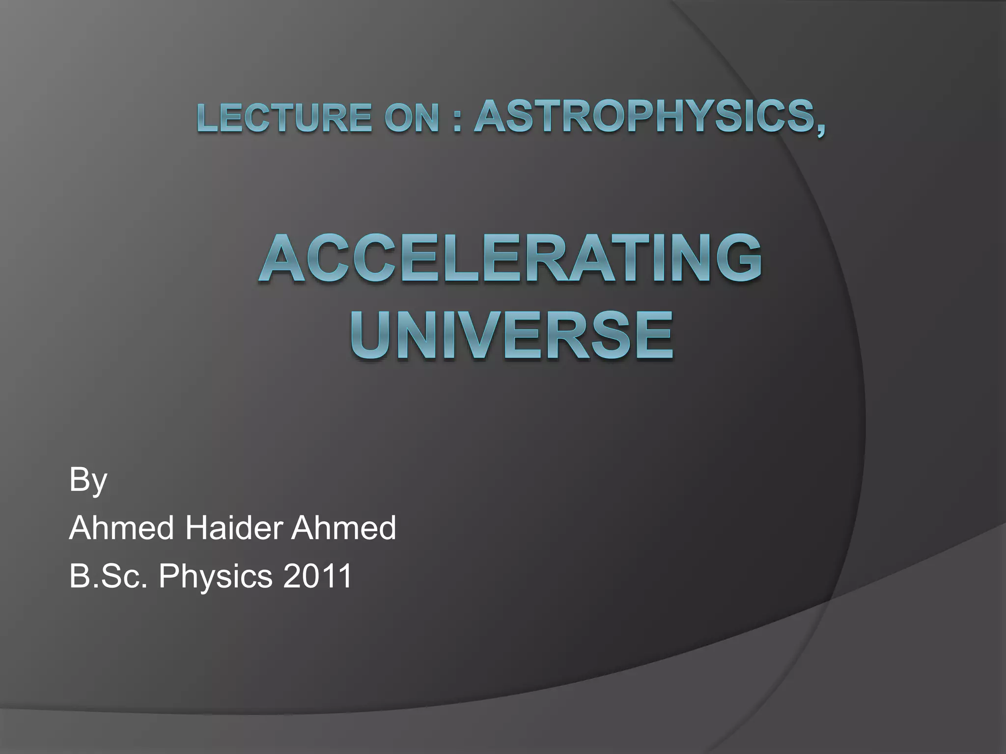 Astrophysics lecture | PPTX