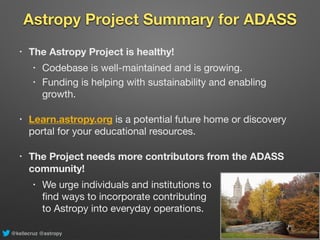 Astropy Project Update for ADASS | PPT