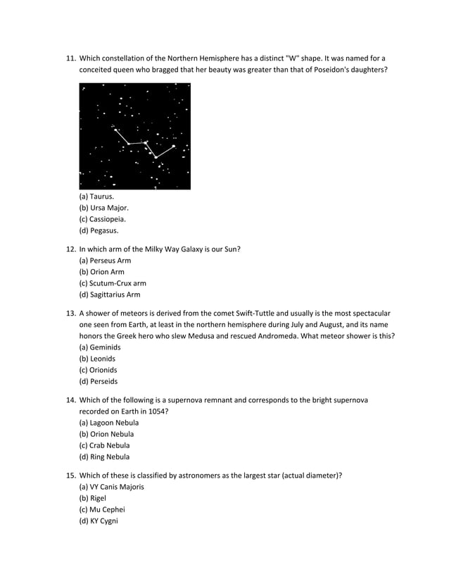 Astro quiz | PDF | Space and Astronomy | Science