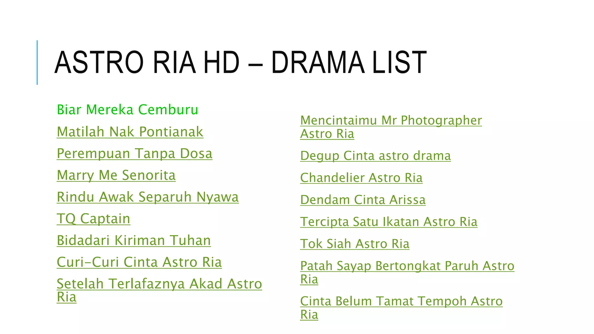 Astro Ria Drama List