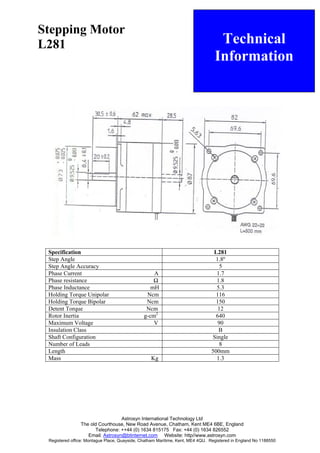 Astrosyn l281 stepper motor | PDF