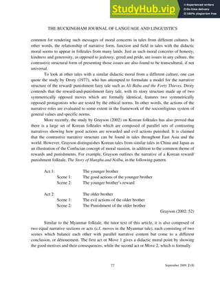 A STRUCTURAL ANALYSIS OF FOLKTALES A MEANS TO AN END | PDF