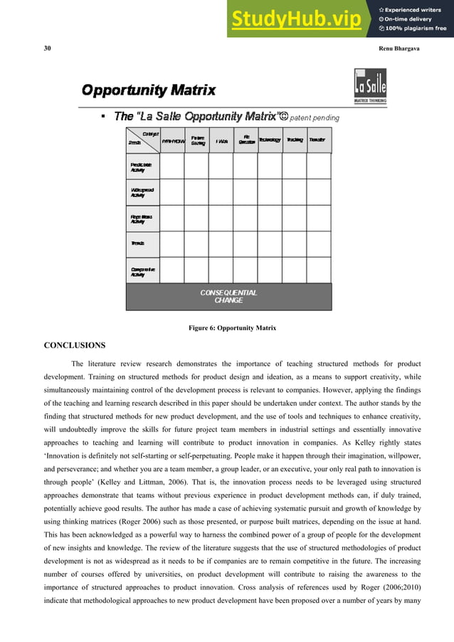 A Structured Approach To Innovation Through La Salle Matrix Thinking ...