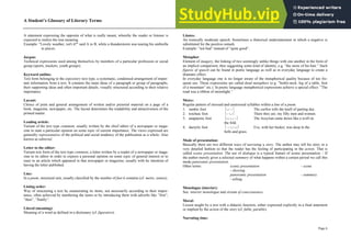 A STUDENT S GLOSSARY OF LITERARY TERMS | PDF