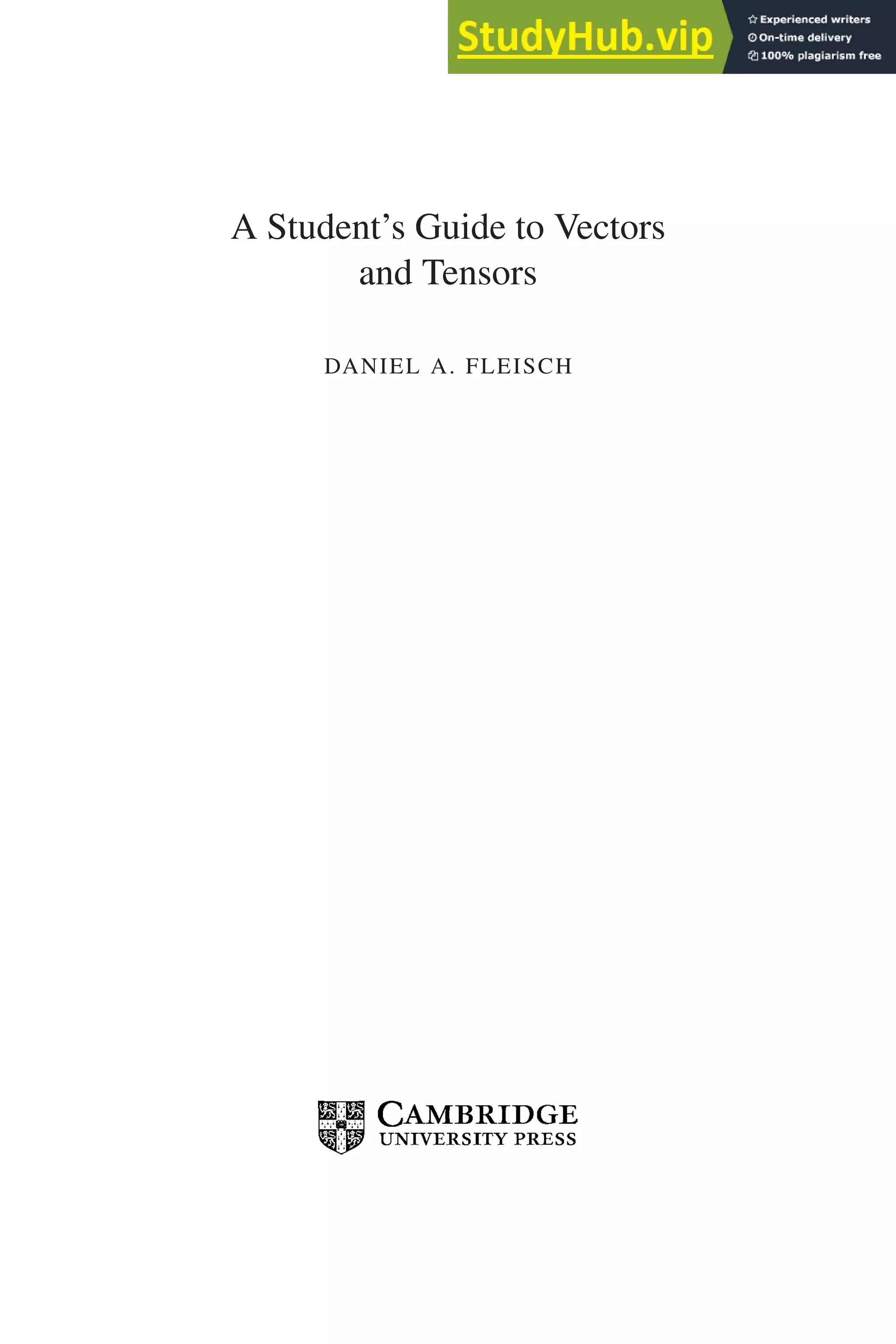 A Students Guide To Vectors And Tensors | PDF