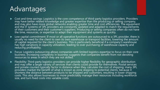 A study about 3rd party logistics | PPT