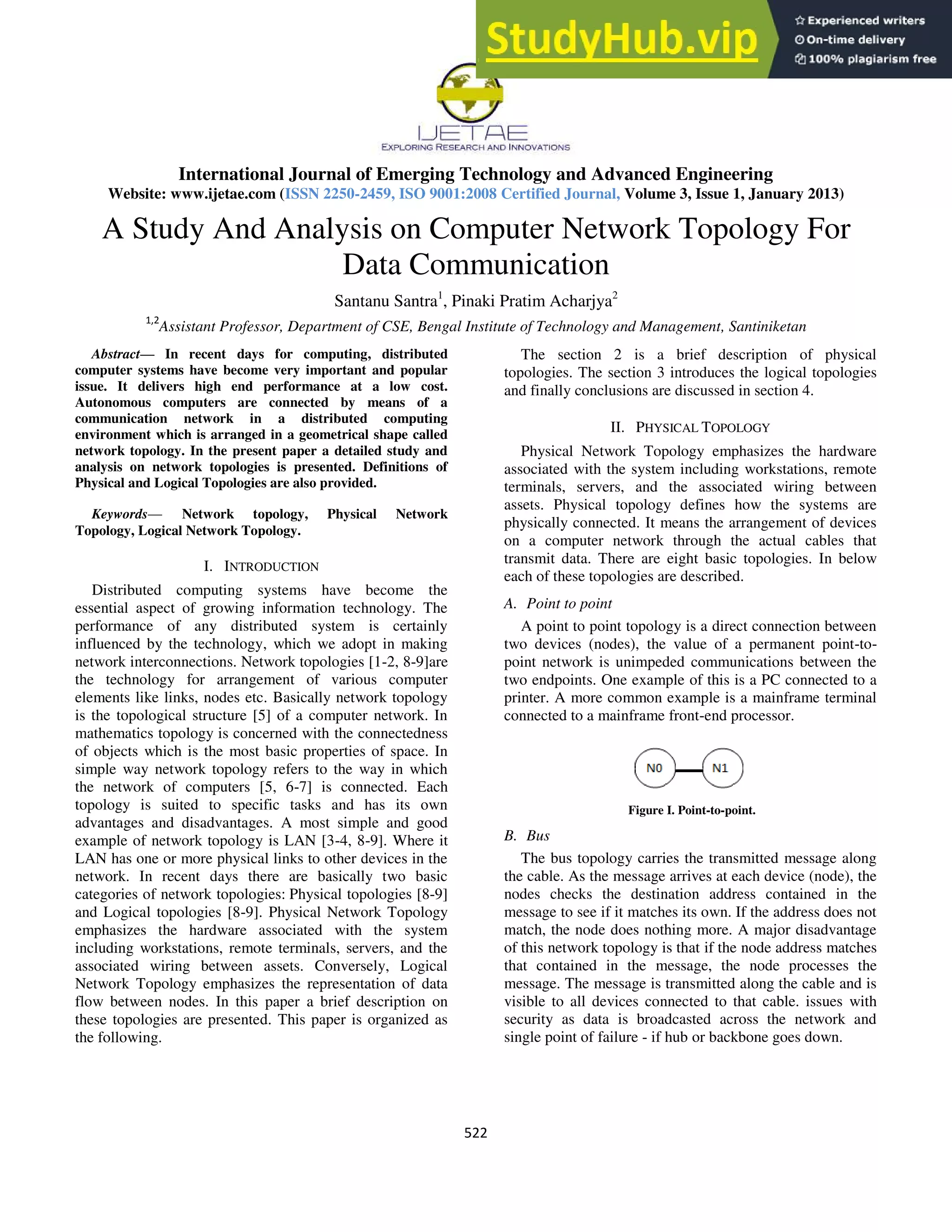 A Study And Analysis On Computer Network Topology For Data ...