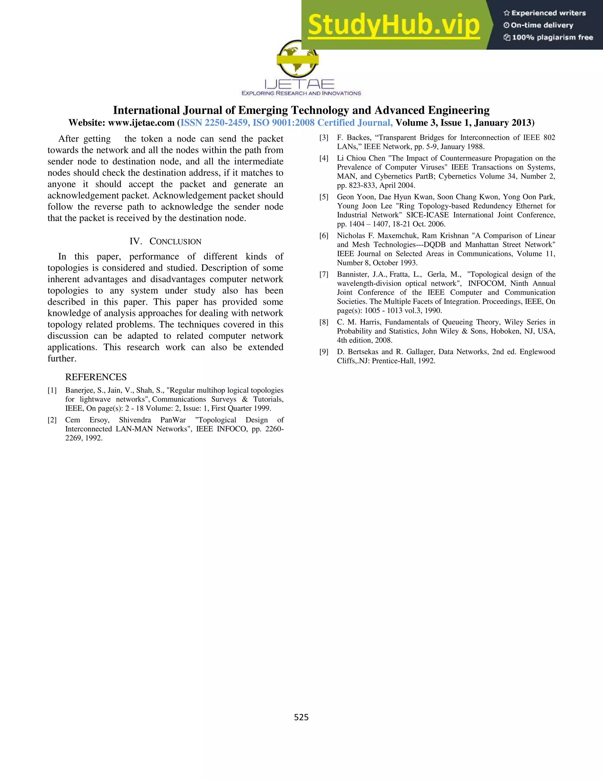 A Study And Analysis On Computer Network Topology For Data ...