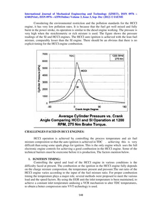 A study and analysis on hcci engines | PDF