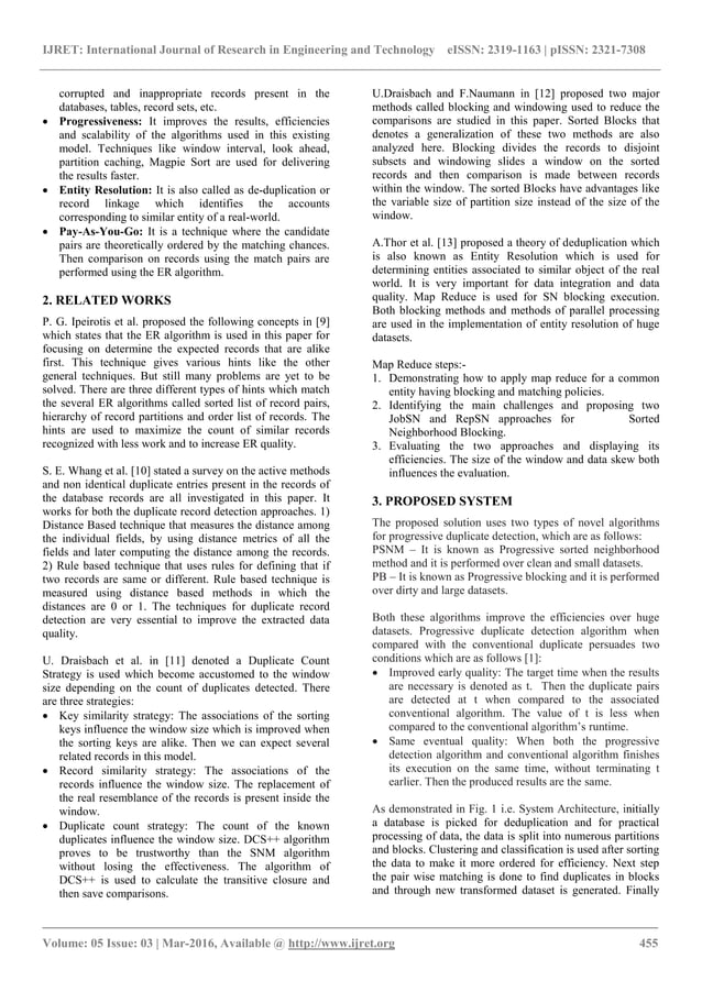 A study and survey on various progressive duplicate detection mechanisms | PDF