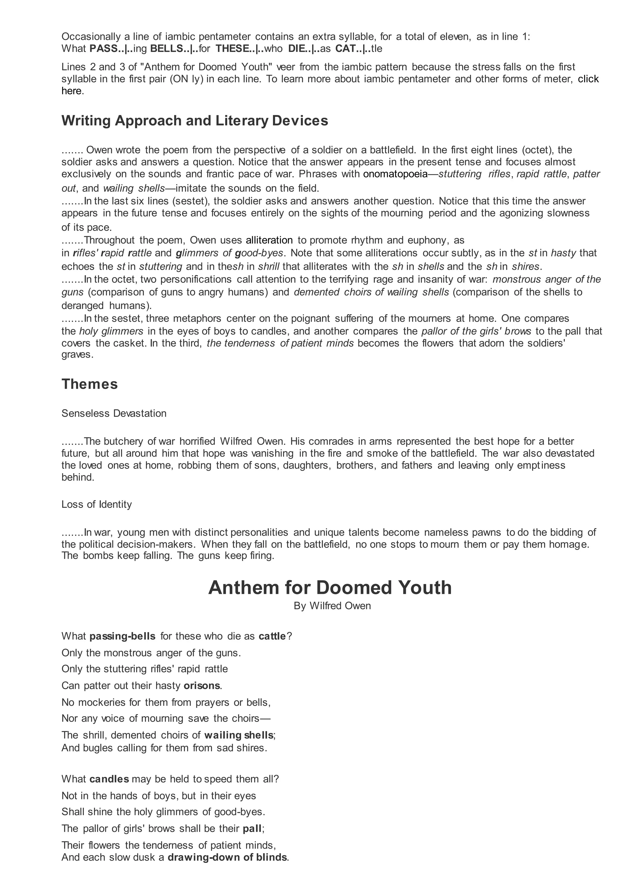 A study guide anthem for doomed youth | DOCX