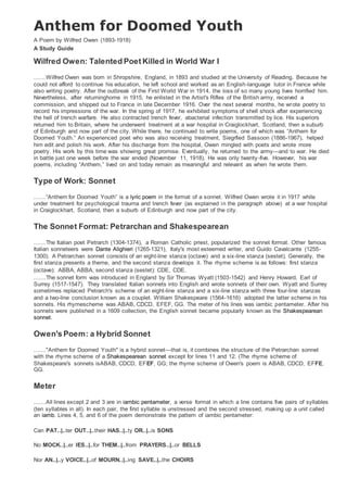 A study guide anthem for doomed youth | DOCX