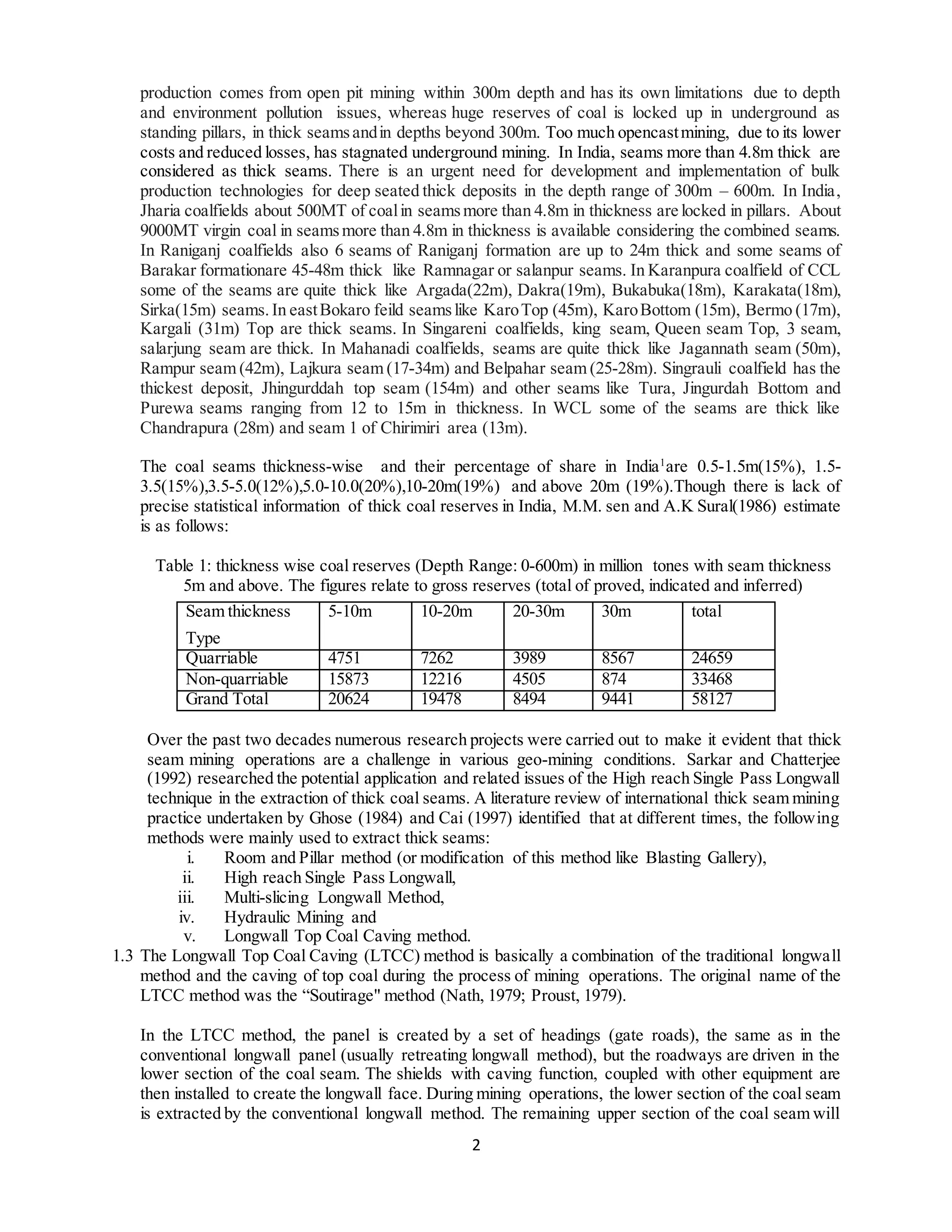 A study into the feasibility of application of longwall top coal caving ...
