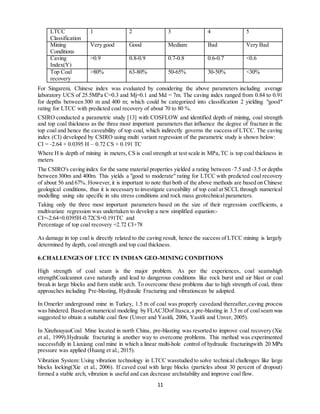 A study into the feasibility of application of longwall top coal caving (ltcc) method in indian ...