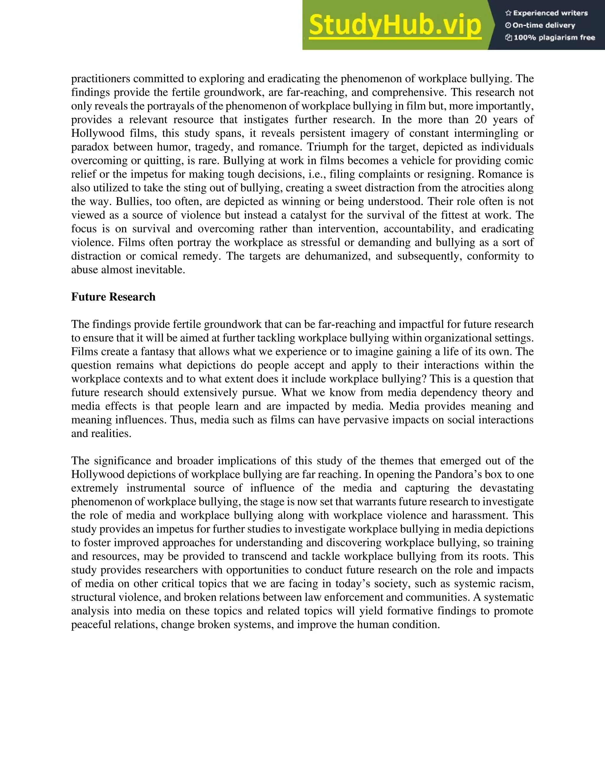 A Study Investigating Depictions Of Workplace Bullying In Hollywood ...