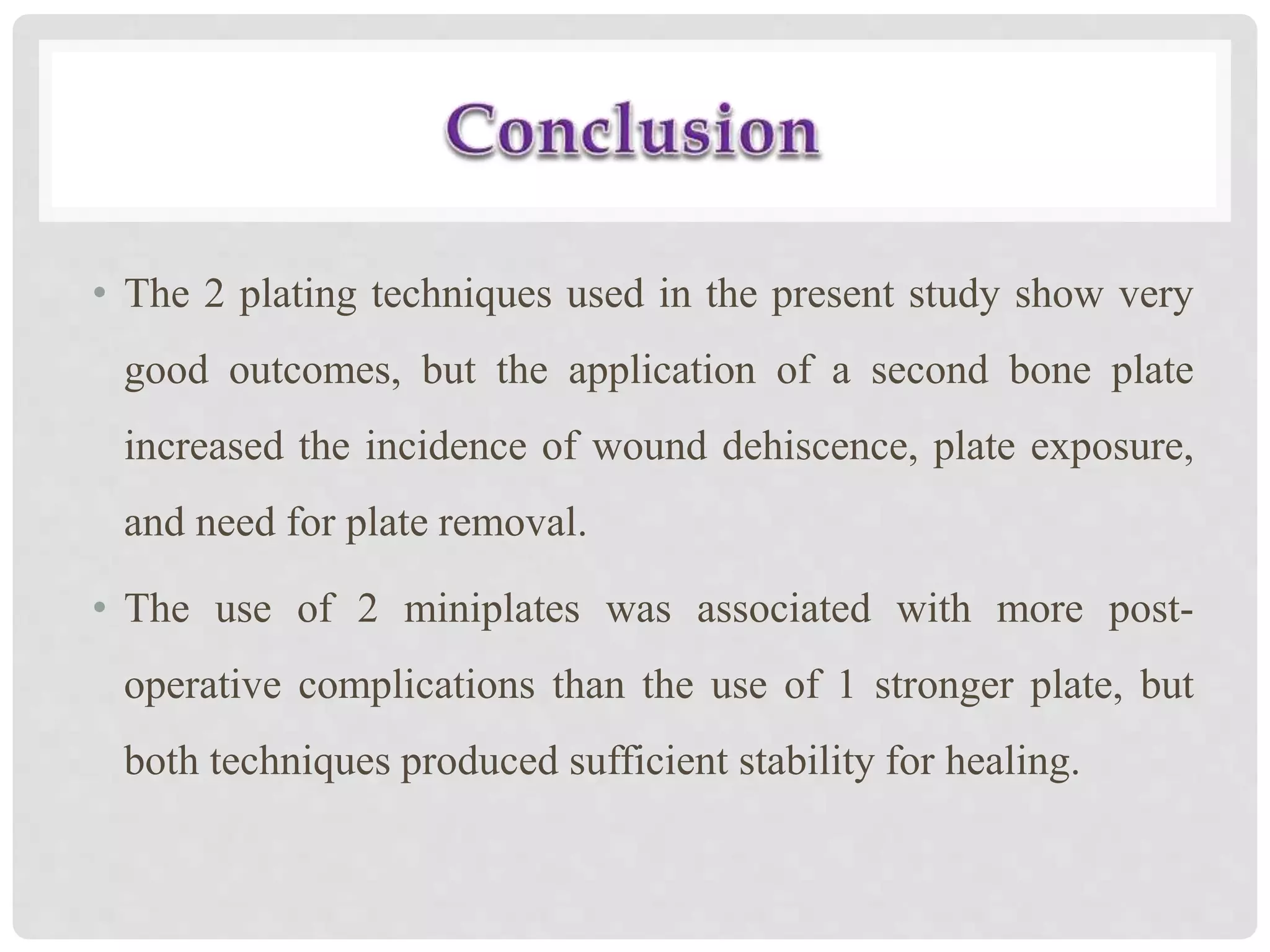 A study of 2 bone plating methods for fractures of mandibular symphysis ...