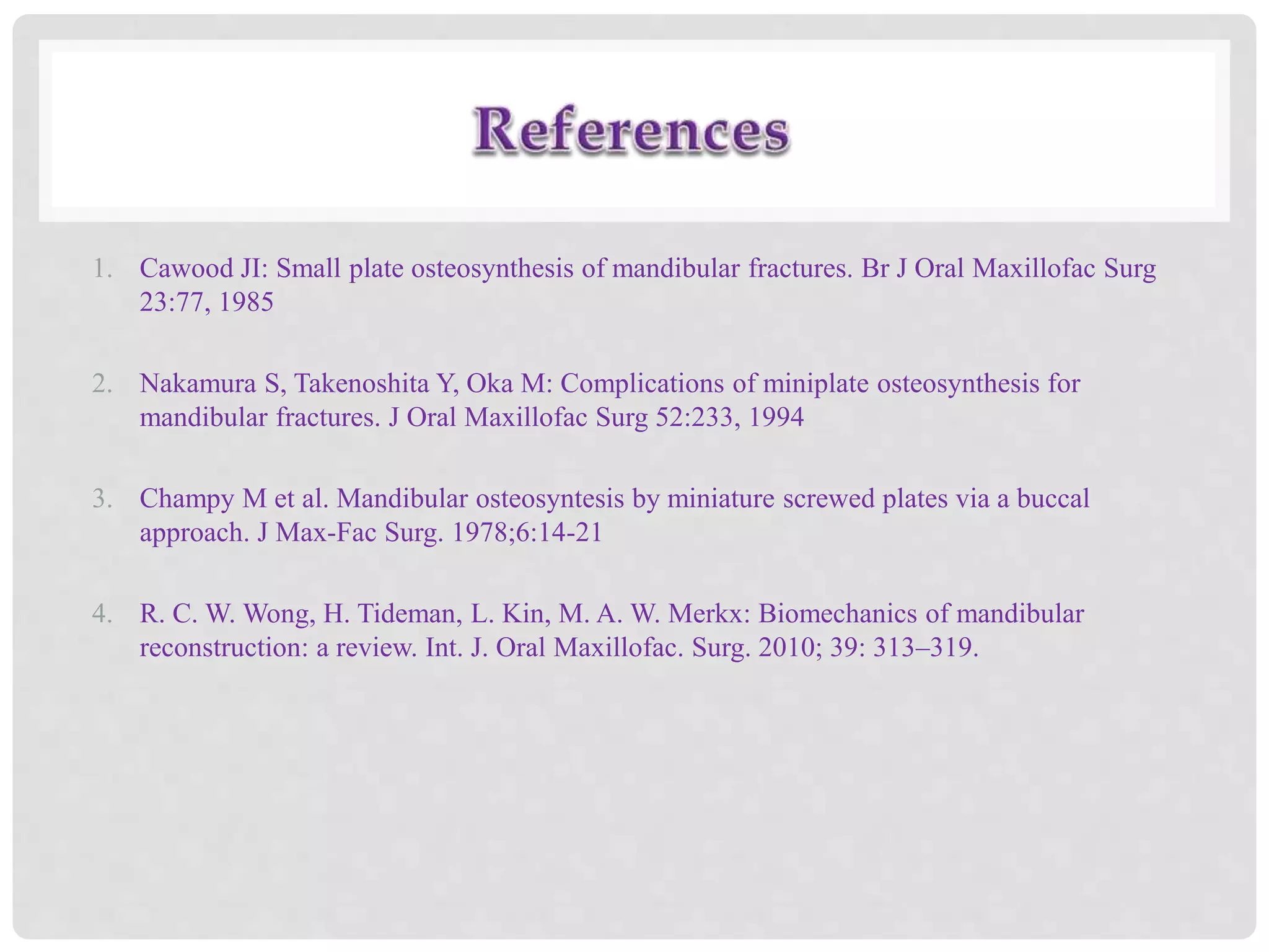 A study of 2 bone plating methods for fractures of mandibular symphysis ...