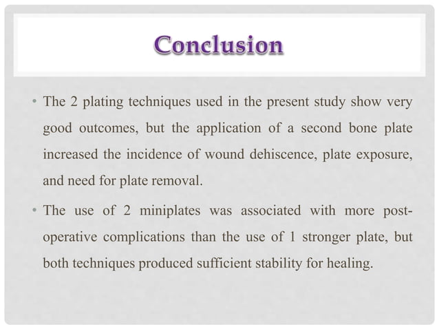 A study of 2 bone plating methods for fractures of mandibular symphysis ...