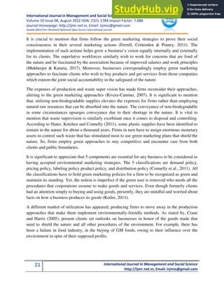 A STUDY OF APPLYING GREEN MARKETING STRATEGIES AND ITS INFLUENCE IN ...