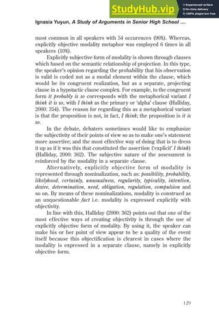 A STUDY OF ARGUMENTS IN SENIOR HIGH SCHOOL DEBATE | PDF