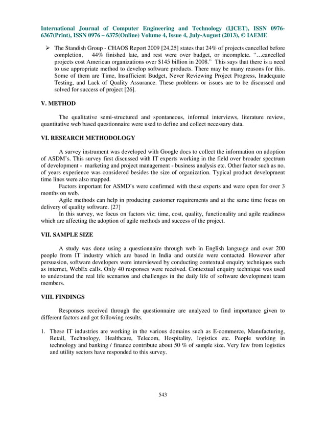 A study of critical success factors for adaption of agile methodology | PDF