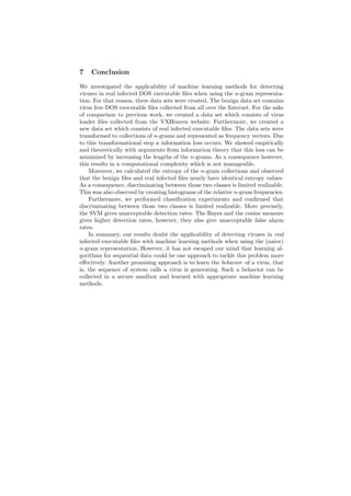 A study of detecting computer viruses in real infected files in the n-gram representation with ...