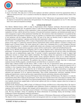 A Study Of Effectiveness Of Organizational Culture | PDF
