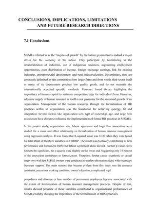 A study of formalisation of human resource management practices in msme ...