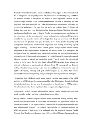 A study of formalisation of human resource management practices in msme ...