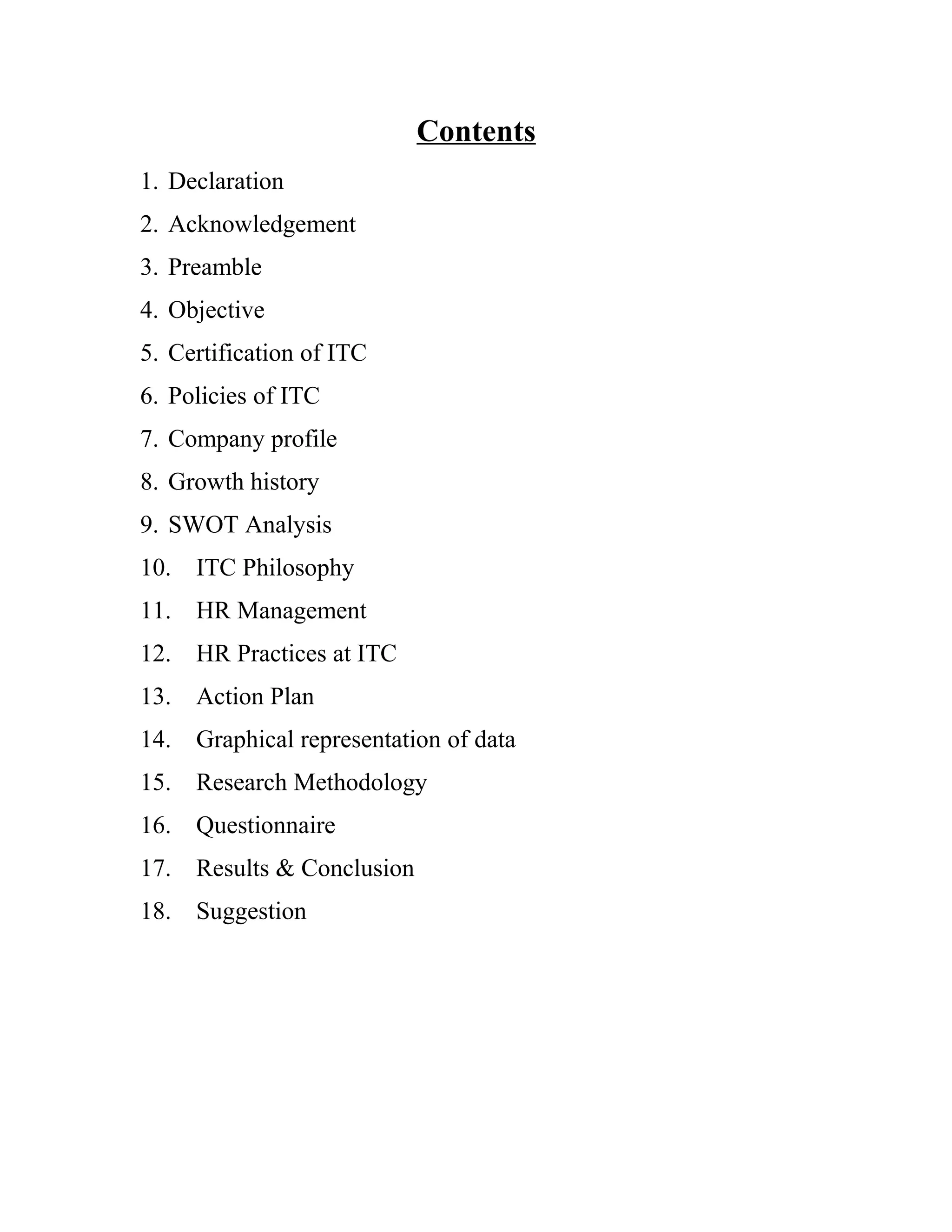 A study of hr practices in ITC | DOC