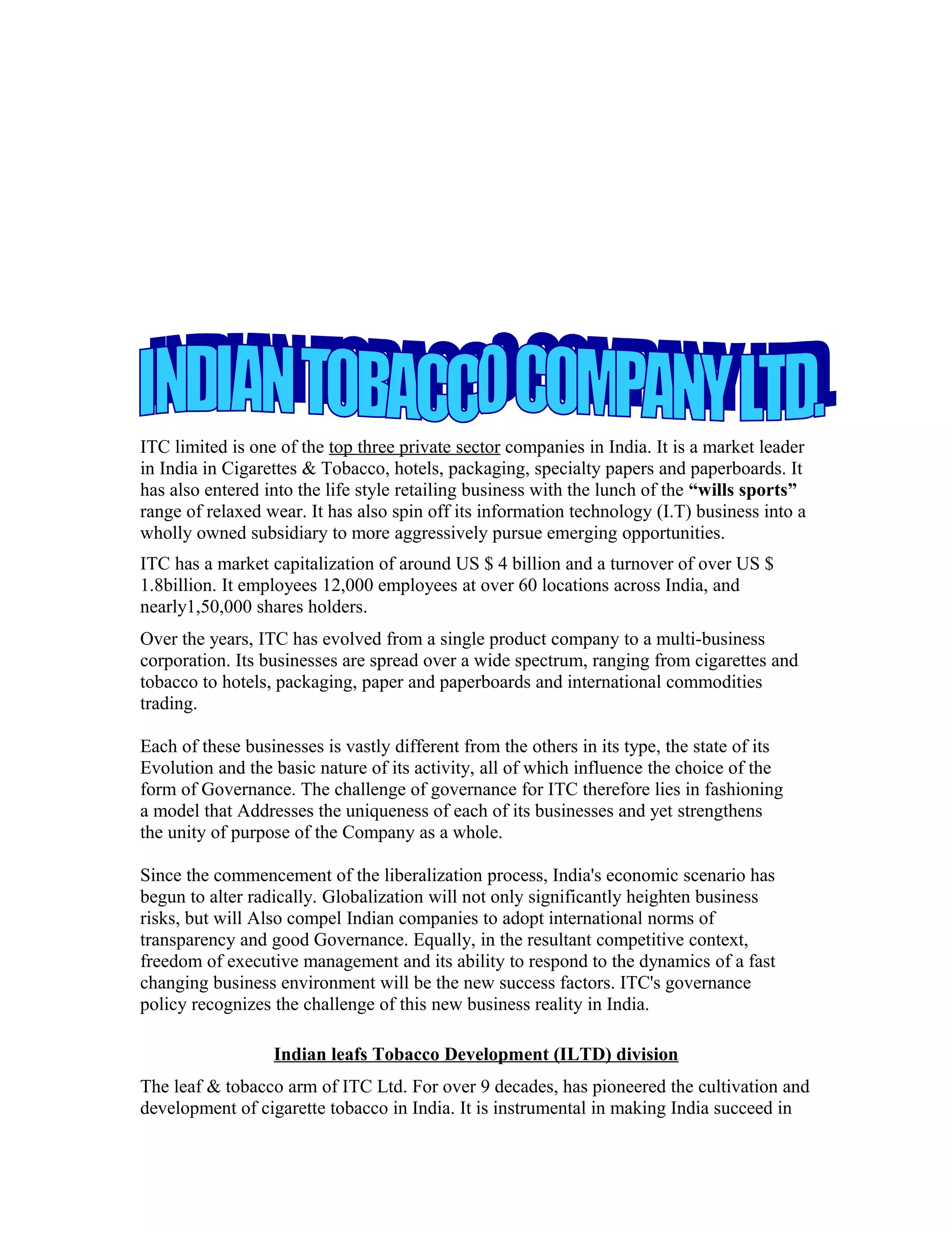 A study of hr practices in ITC | DOC