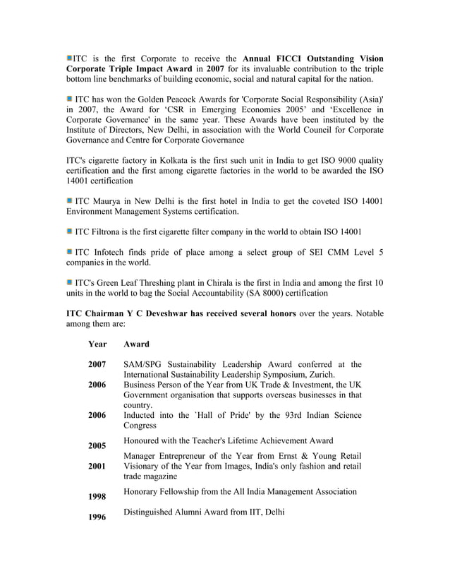 A study of hr practices in ITC | DOC | Human Resources | Business