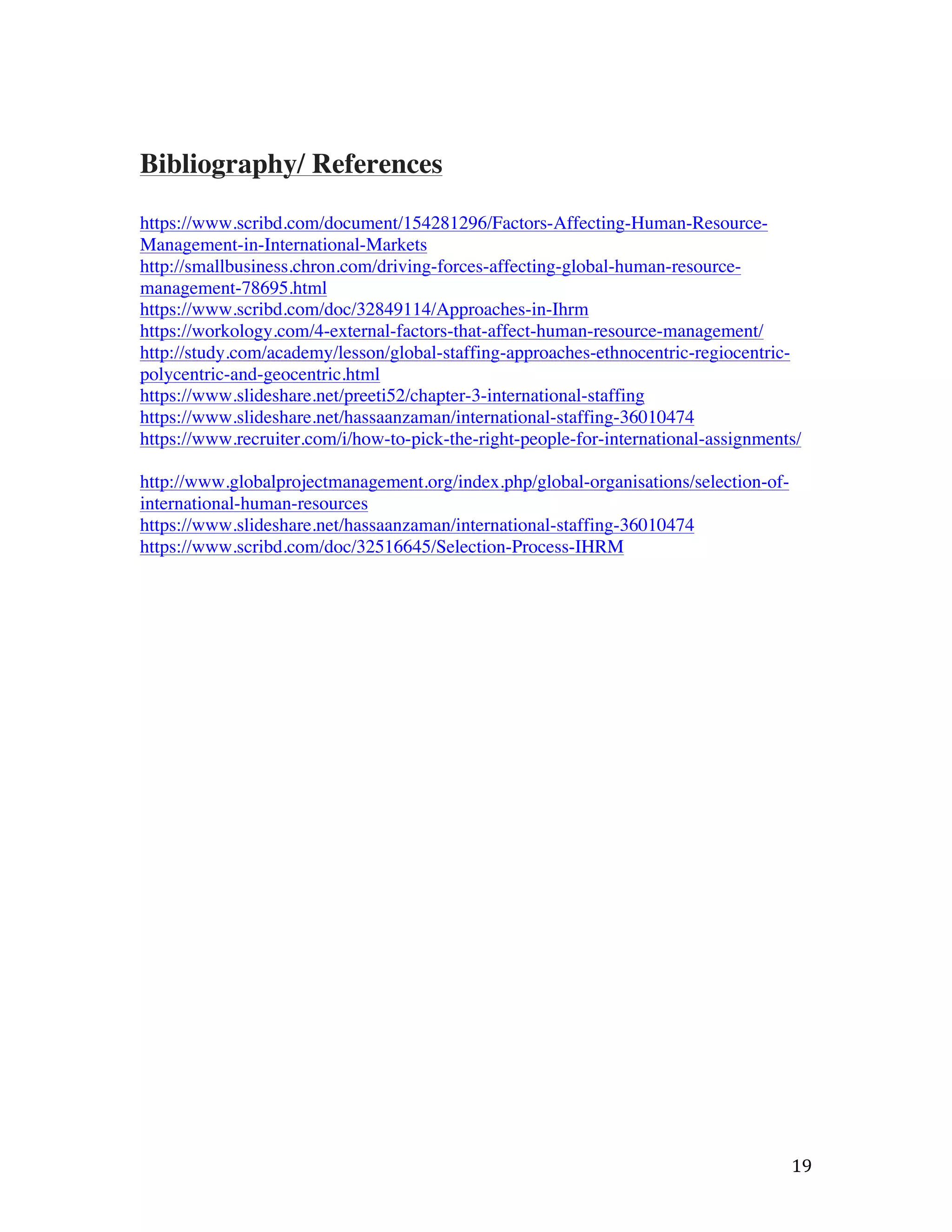 A study of international human resource management- theories and ...