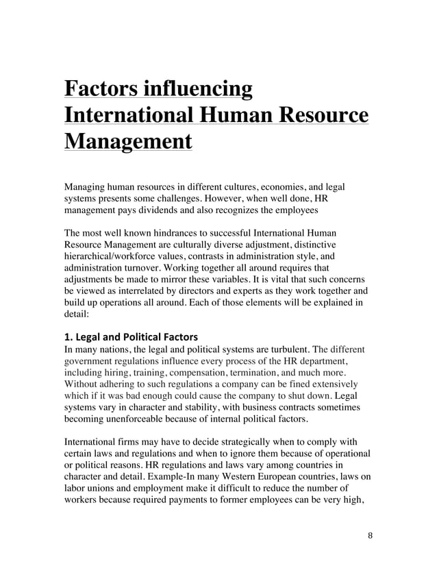 A study of international human resource management- theories and techniques | PDF | Human ...