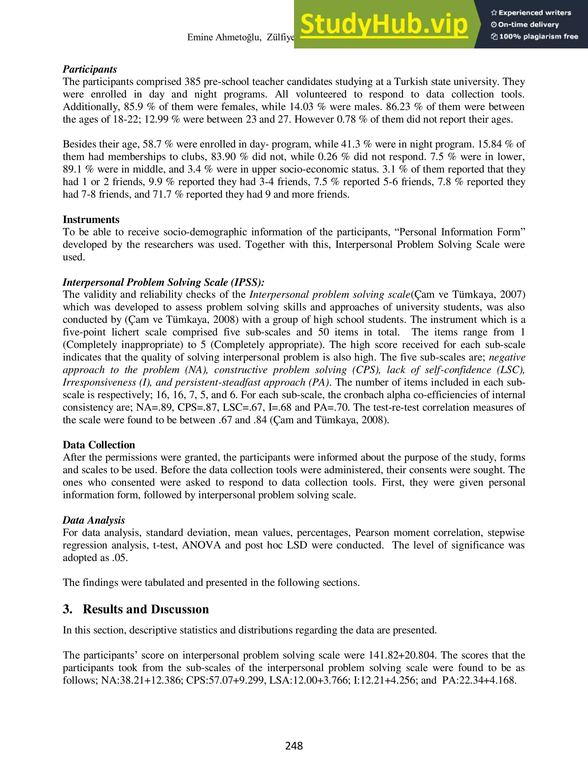 A Study Of Interpersonal Problem Solving Skills Of Preschool Teacher ...