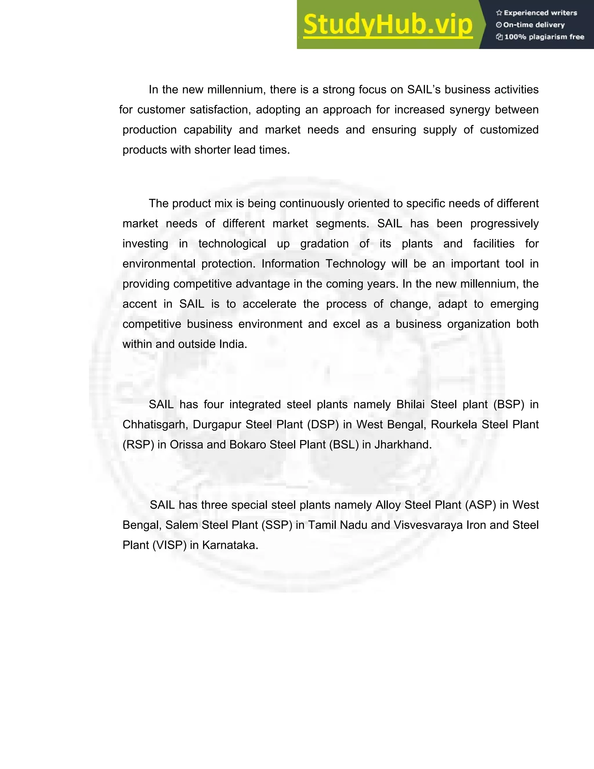 A STUDY OF LABOUR WELFARE MEASURES AT SAIL SALEM STEEL PLANT A PROJECT ...