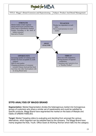 A study of maggi brand repositioning and extension | DOC