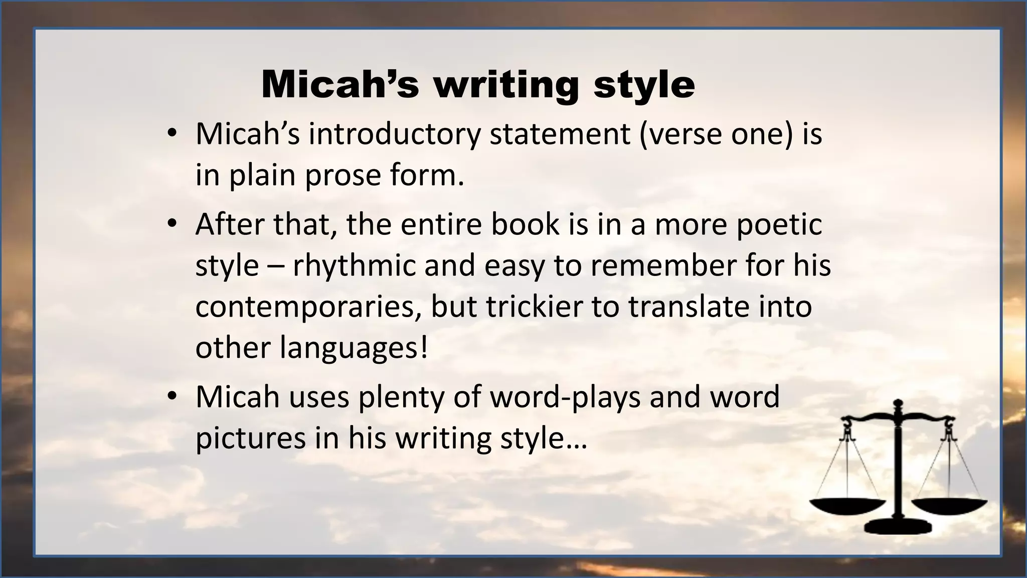 The Prophet Micah | PPTX