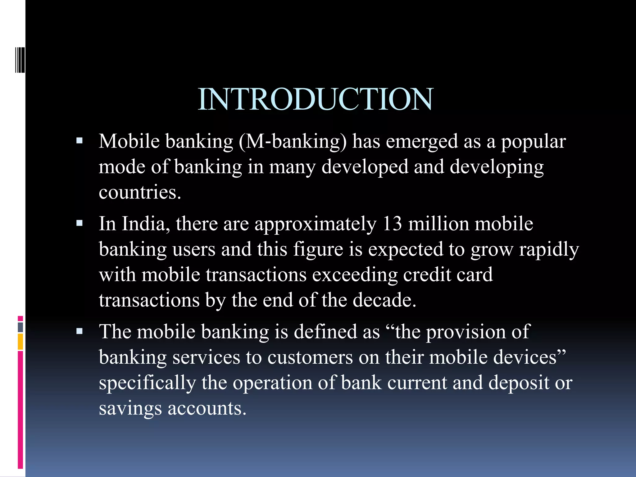 A study of mobile banking in india | PPTX