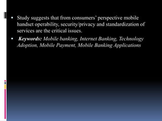 A study of mobile banking in india | PPTX