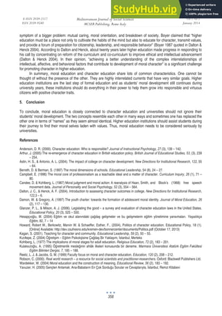 A Study Of Moral Education And Its Relationship With Character ...