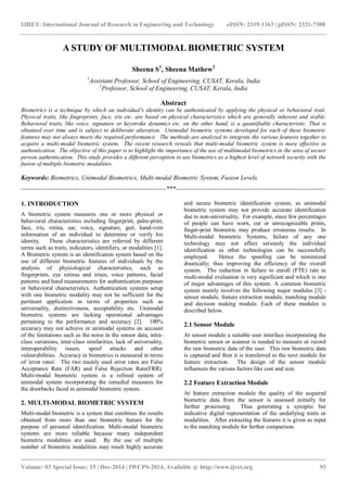 A study of multimodal biometric system | PDF