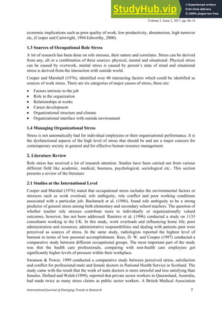 A Study Of Organizational Role Stress Among Teachers A Critical ...