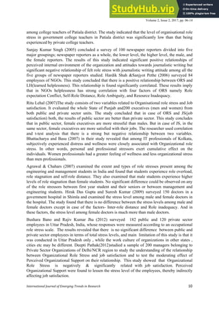 A Study Of Organizational Role Stress Among Teachers A Critical ...
