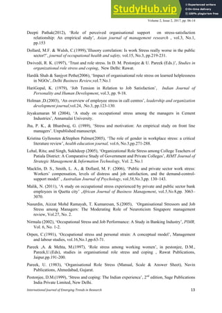 A Study Of Organizational Role Stress Among Teachers A Critical ...