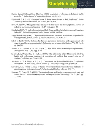 A Study Of Organizational Role Stress Among Teachers A Critical ...