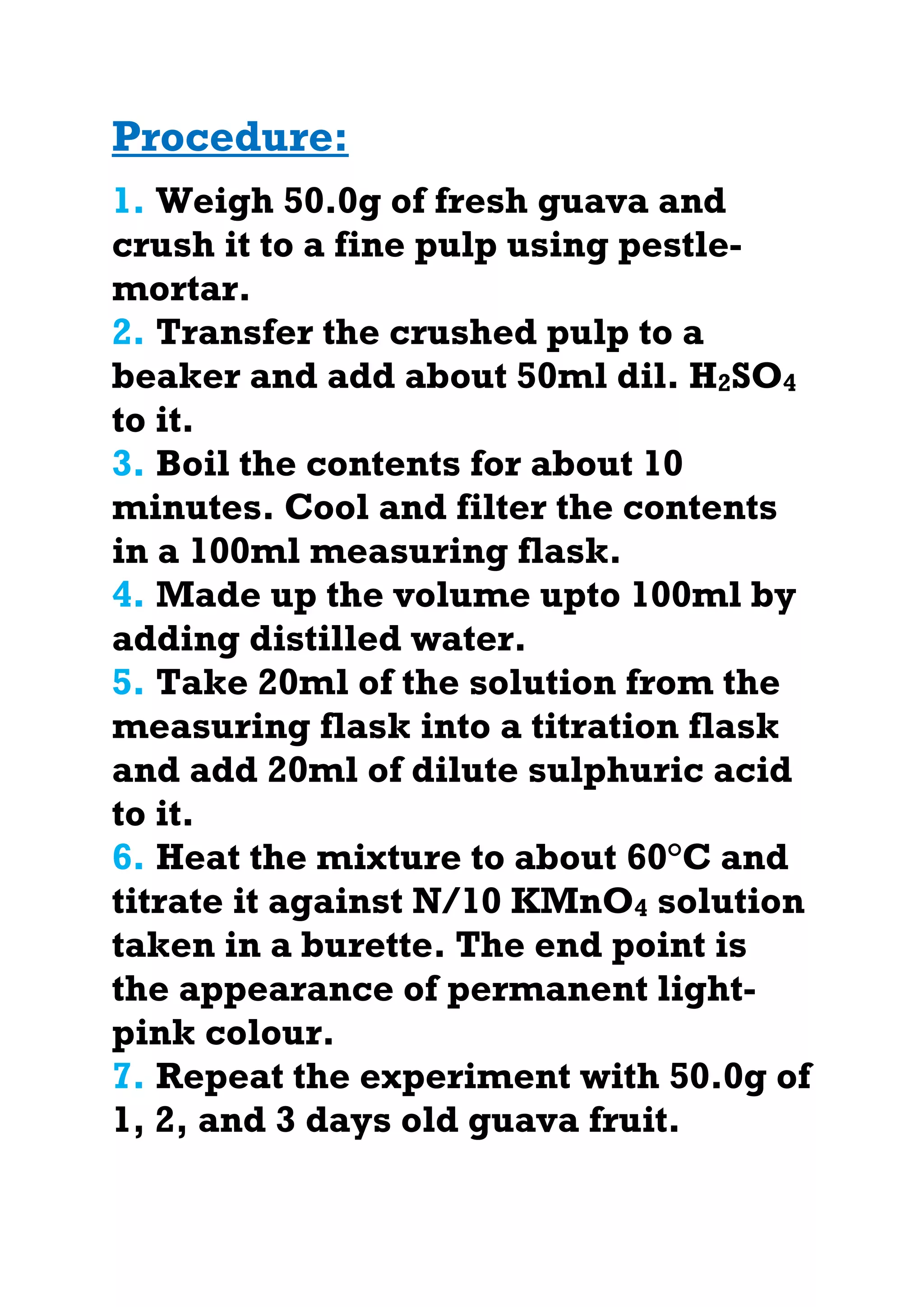 A study of oxalate ion in guava | PDF