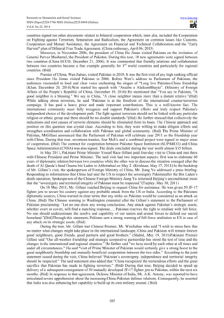 A study of pakistan china defense relations (2000-2012) | PDF