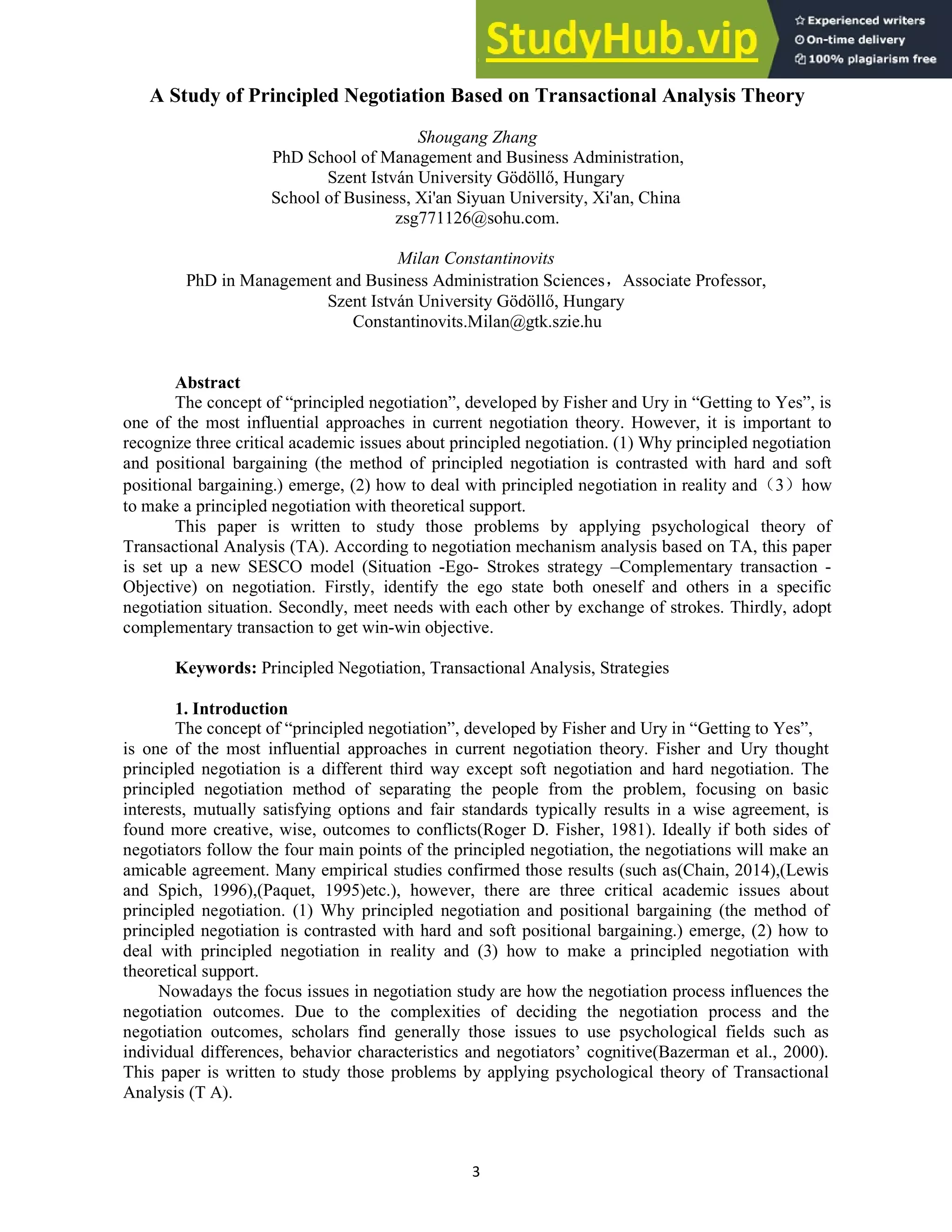 A Study of Principled Negotiation Based on Transactional Analysis Theory.pdf